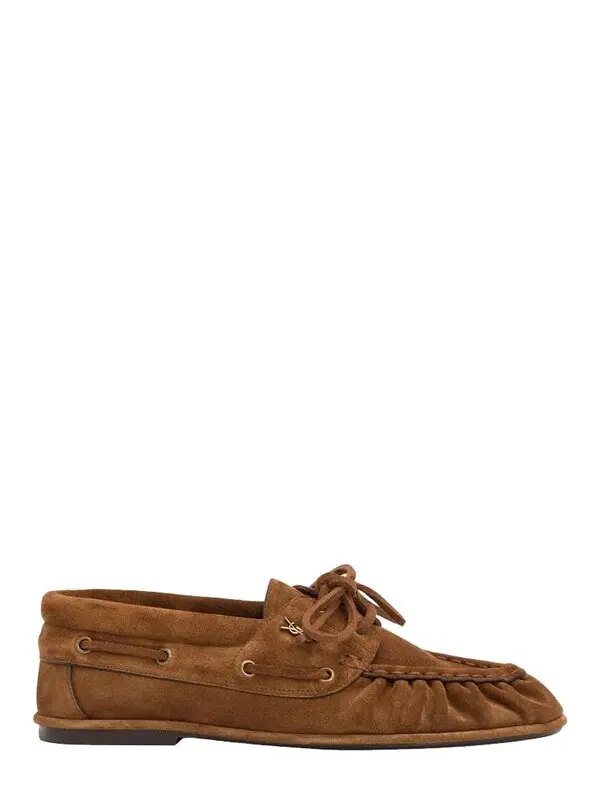 Saint Laurent Le Suede Boat Loafers - Camel