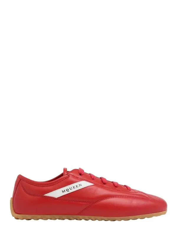 Alexander McQueen Box Leather Low-top Sneakers - Red