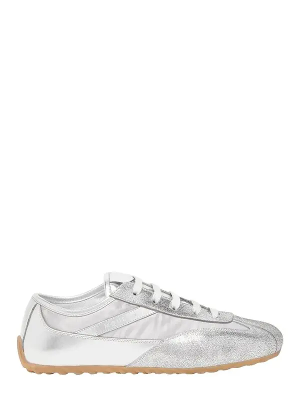 Alexander McQueen Boxe Low-top Leather Sneakers - Silver