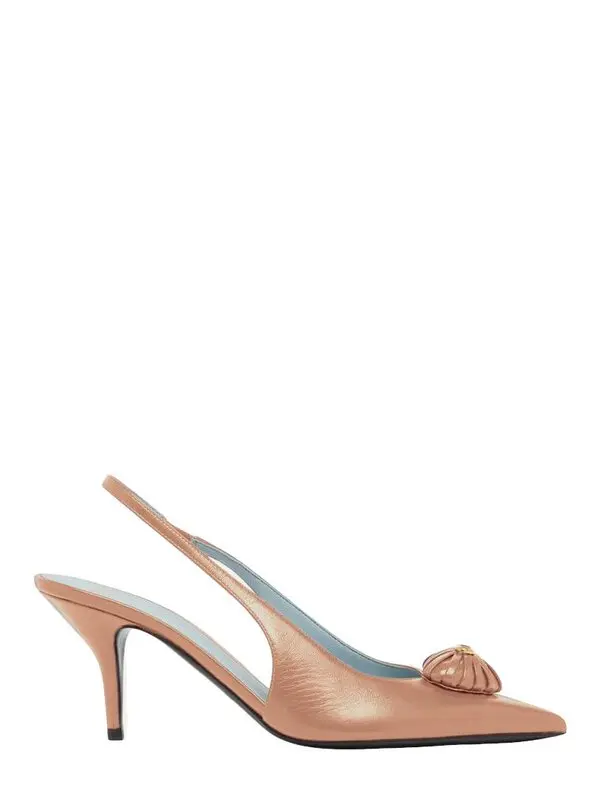 Valentino Garavani 85mm Coeur Vlogo Leather Slingback Pumps - Red