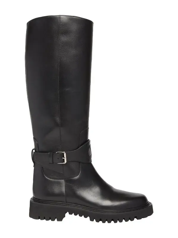 Valentino Garavani 40mm Vlogo Signature Leather Riding Boots - Nero