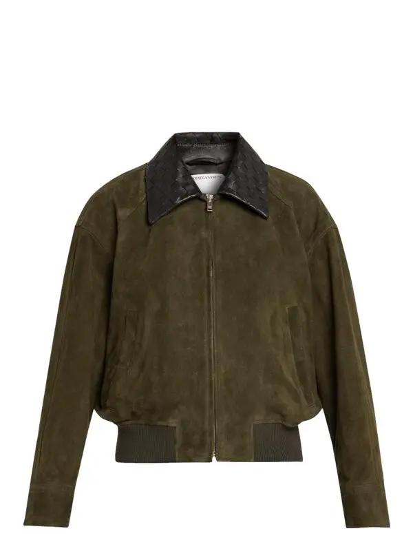 Bottega Veneta Suede Leather Blouson Jacket - Deep Moss