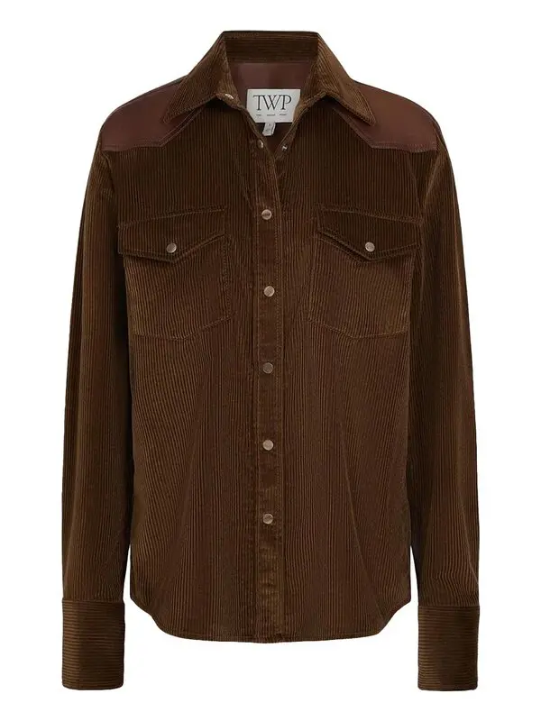 TWP Cowboy Take Me Away Corduroy Shirt - Pinecone