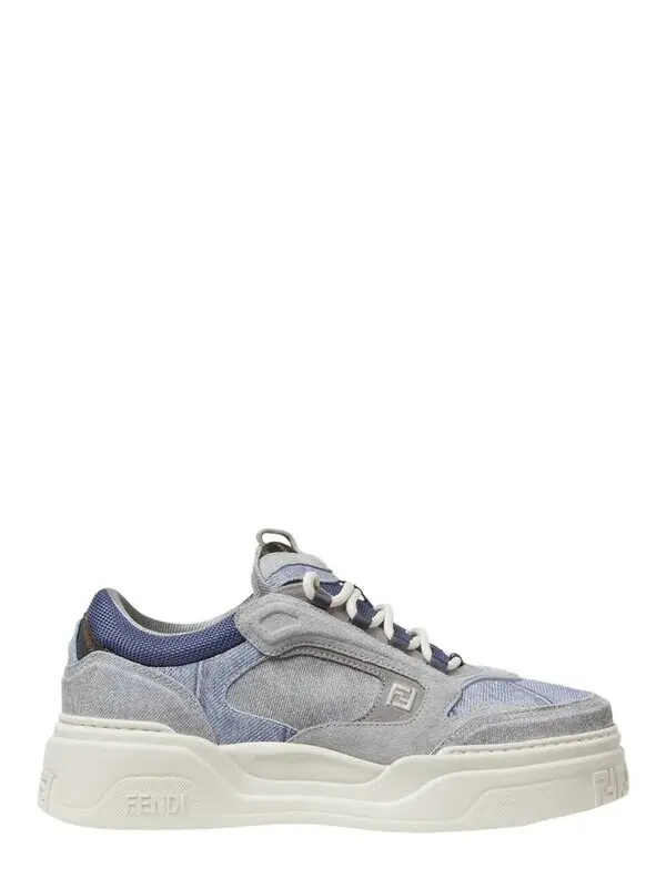 Fendi Force Denim Chunky Low-top Sneakers - Blue Multi
