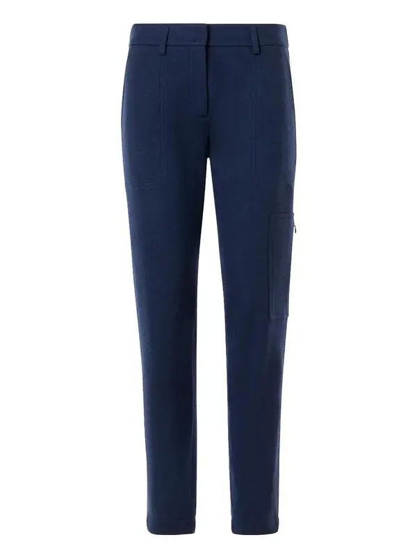 Akris Mila Wool Tapered-leg Ankle Cargo Pants - Navy
