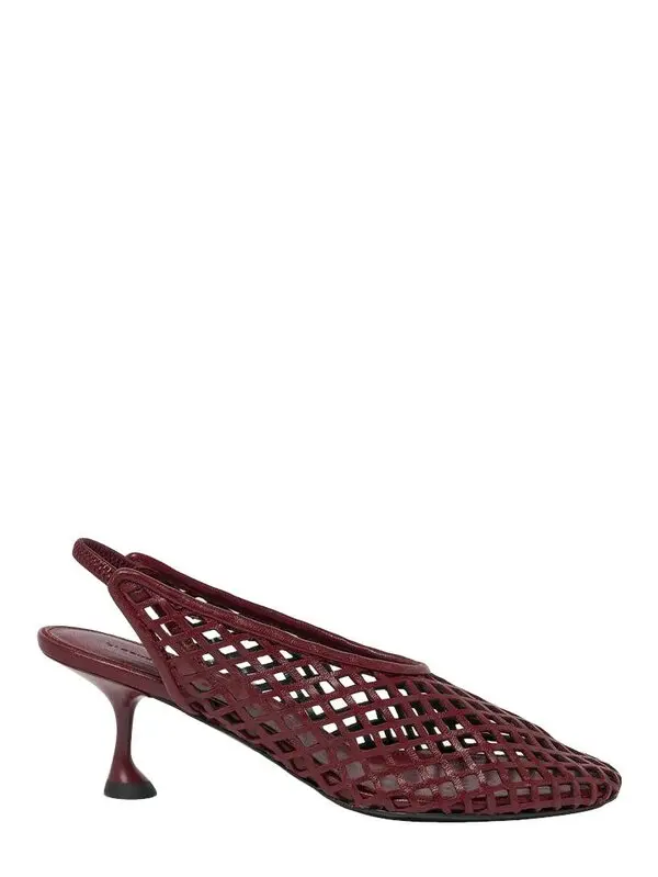 Proenza Schouler Tee Perforated Leather Slingback Pumps - Currant