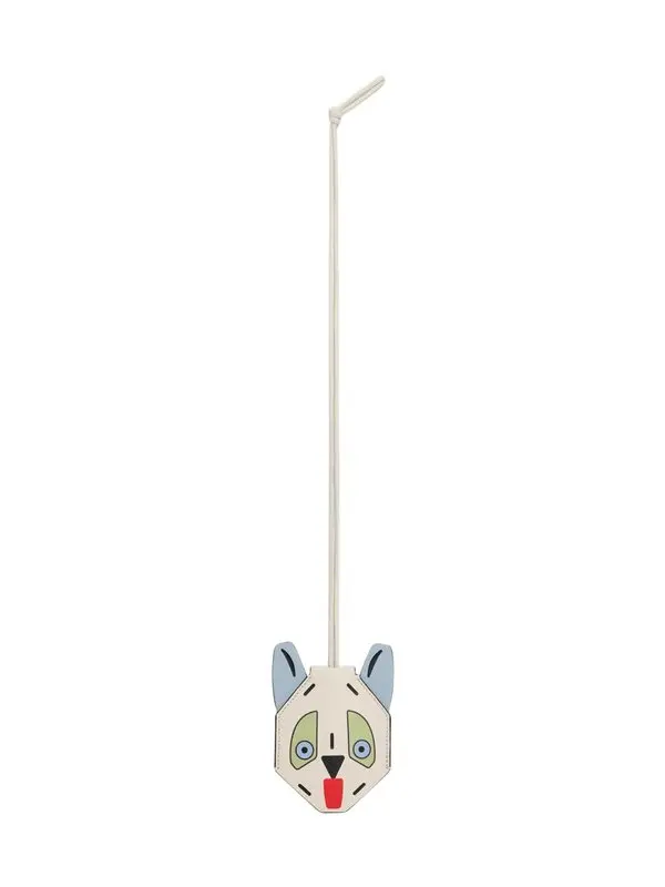 Loewe X Louis Wain Futurist Cats Keyring Bag Charm In Leather - White/blue