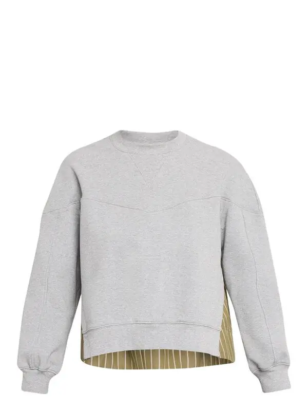 3.1 Phillip Lim Long-sleeve French-terry Combo Top - Light Heather Grey
