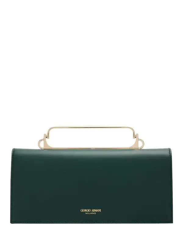 Giorgio Armani Leather Clutch Bag - Forest