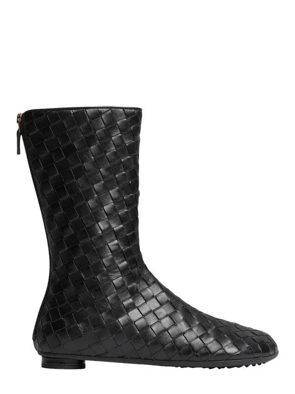Bottega Veneta Atomic Intrecciato Leather Boots - Nero