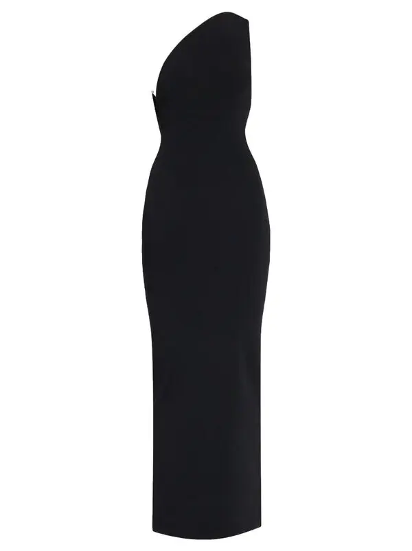 Christopher Esber Concave Wired One-shoulder Knit Dress - Black