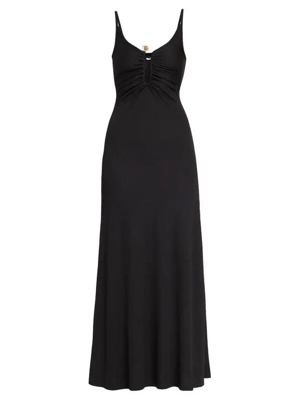 Christopher Esber Droplet Crystal Clasp Cami Maxi Dress - Black