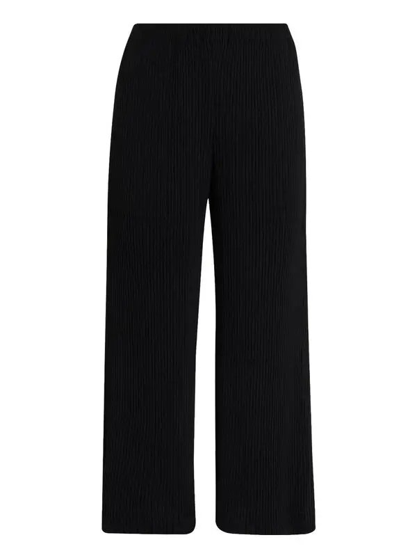 Issey Miyake Hatching Plisse Straight-leg Crop Pants - Black