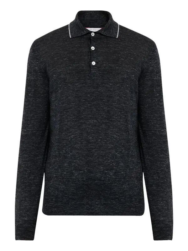Brunello Cucinelli Cashmere Tipped-collar Polo Sweater - Anthr