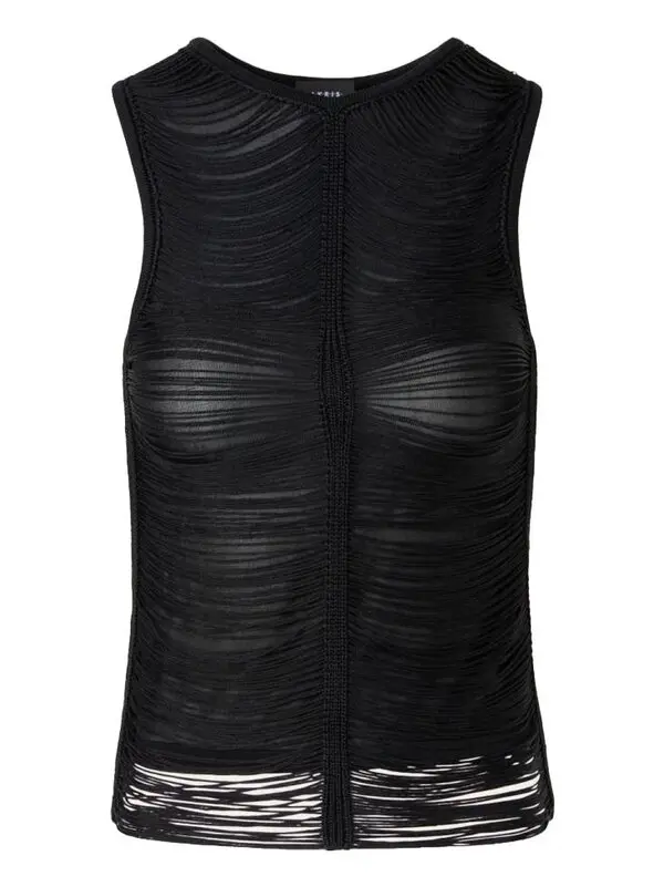 Akris Trapezoid Embroidered Sleeveless Blouse - Black
