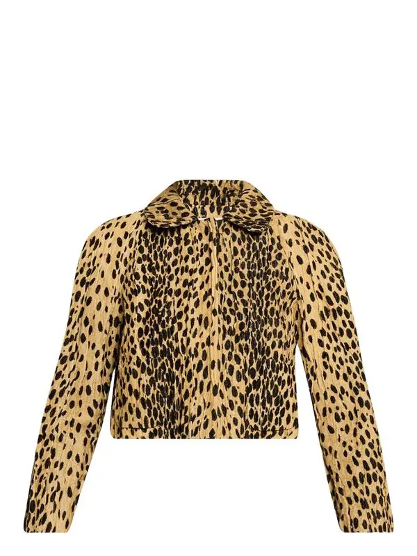NACKIYE Pixie Cheetah-print Velvet Crop Jacket - Leopard