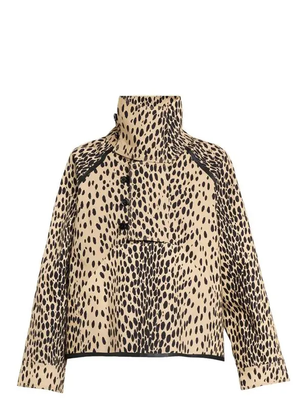 NACKIYE Spotted Cotton Fisherman Coat - Leopard