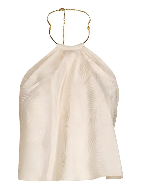 Johanna Ortiz The Root Jacquard Halter Top - Ecru
