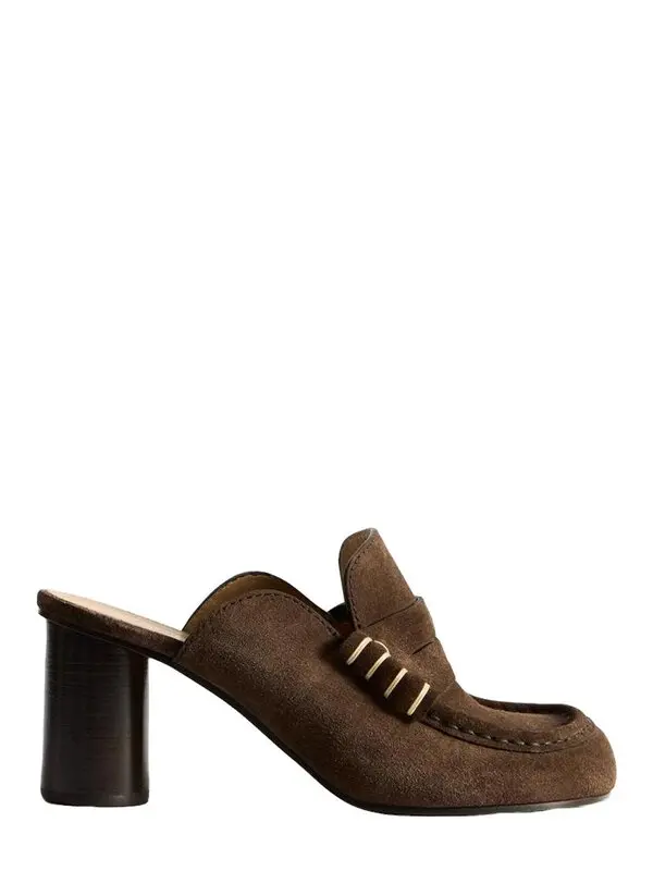 JW Anderson Suede Loafer Slide Sandals - Brown