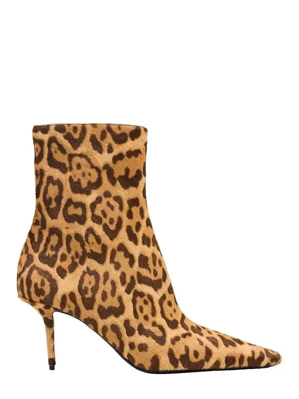 Saint Laurent 75mm Ashley Calf Hair Booties - Leopard