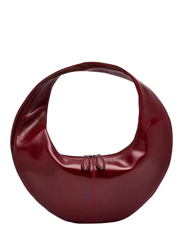 MAEDEN Market Zip Leather Tote Bag - Ruby