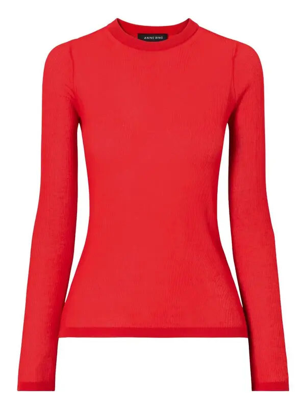 ANINE BING Ribbed Sweater - Red