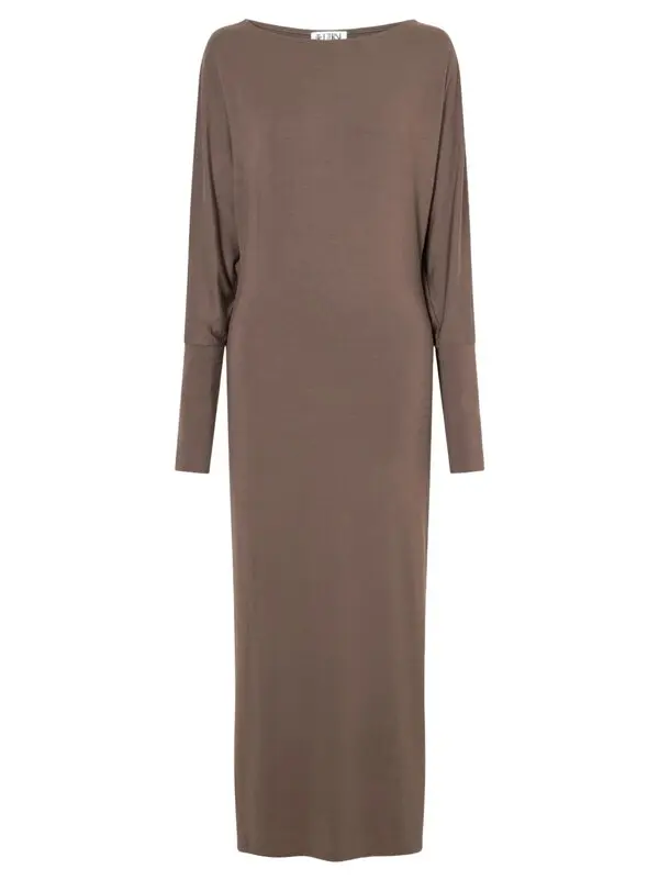 Eterne Stretch Jersey Midi Dress - Brown