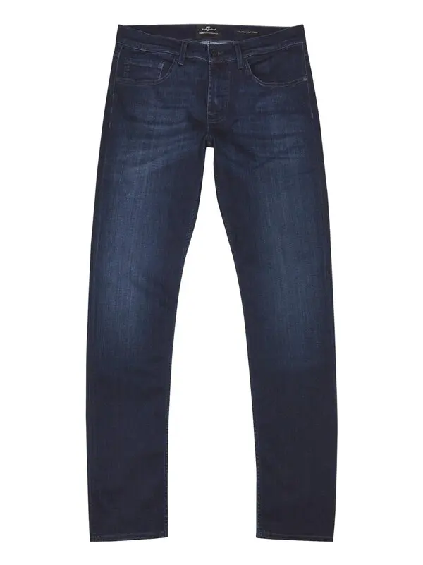 7 For All Mankind Dark Wash Slim Fit Jeans - Blue