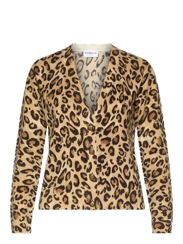Marella Leopard-print Button-up Knit Cardigan - No