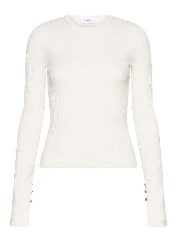 Marella Long-sleeve Knit Sweater - Light Brown