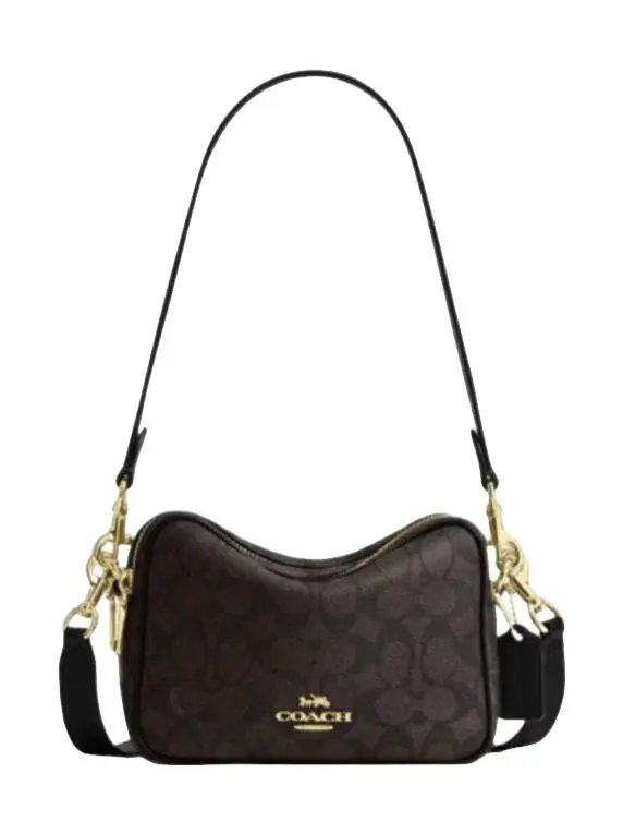 COACH Carey Mini Shoulder Bag - Walnut/black