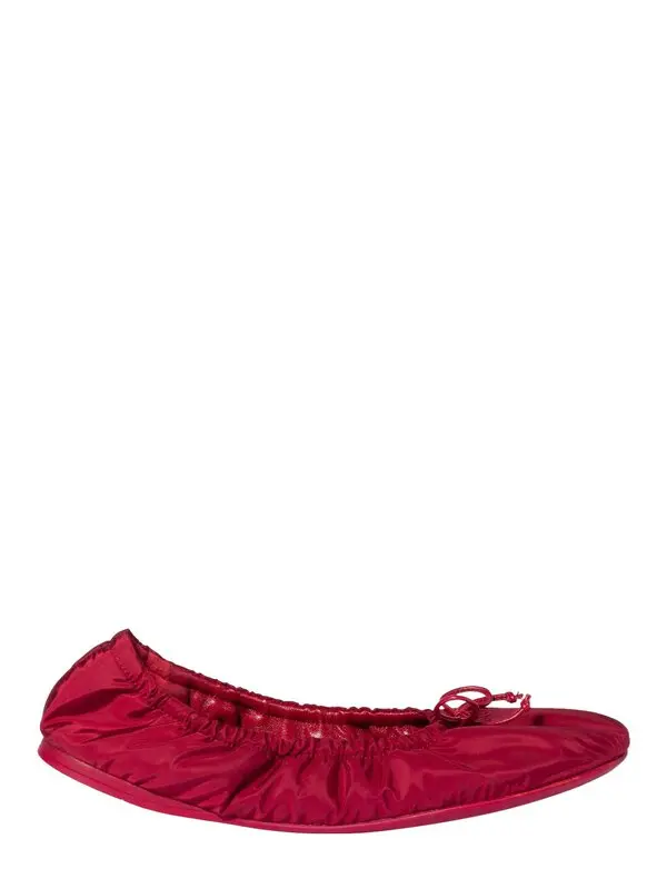 Miu Miu Foldable Technical Fabric Ballerinas - Ruby Red