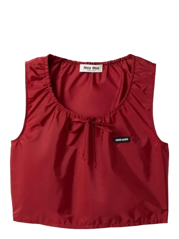Miu Miu Technical Fabric Top - Ruby Red