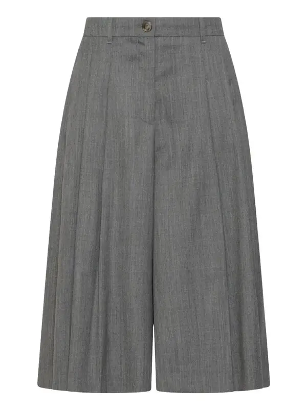 Marella Pleated Wide-leg Casual Trousers - Gray