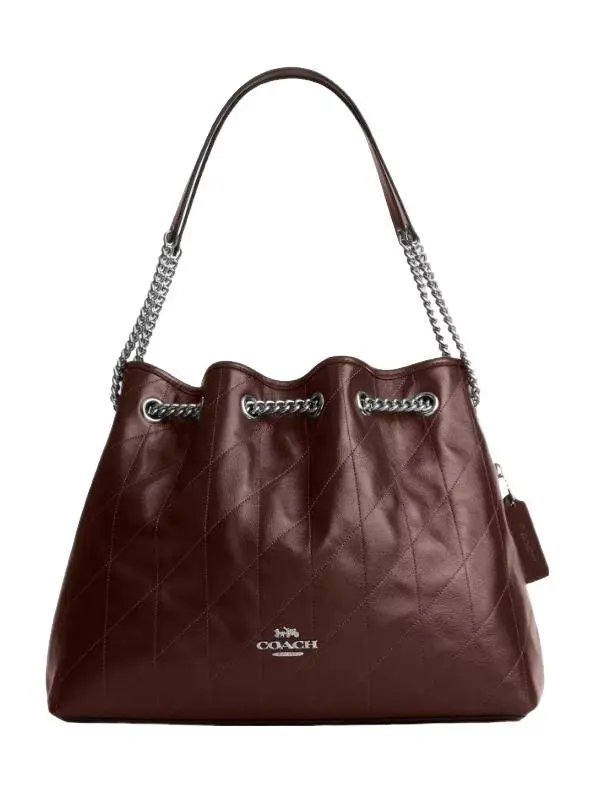COACH Evelyn Shoulder Bag With Quilting - Silver/maple
