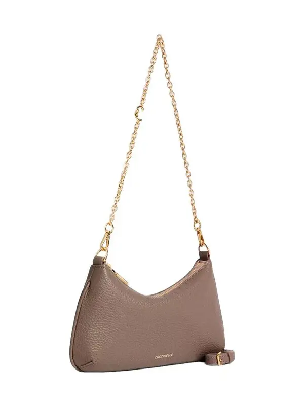 COCCINELLE Mini C-me Grained Leather Shoulder Bag - Neutrals