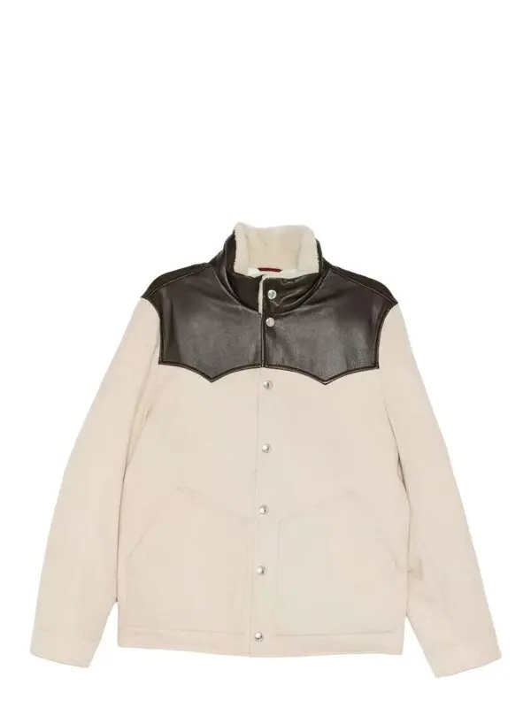 Brunello Cucinelli Contrast-collar Padded Jacket - Neutrals