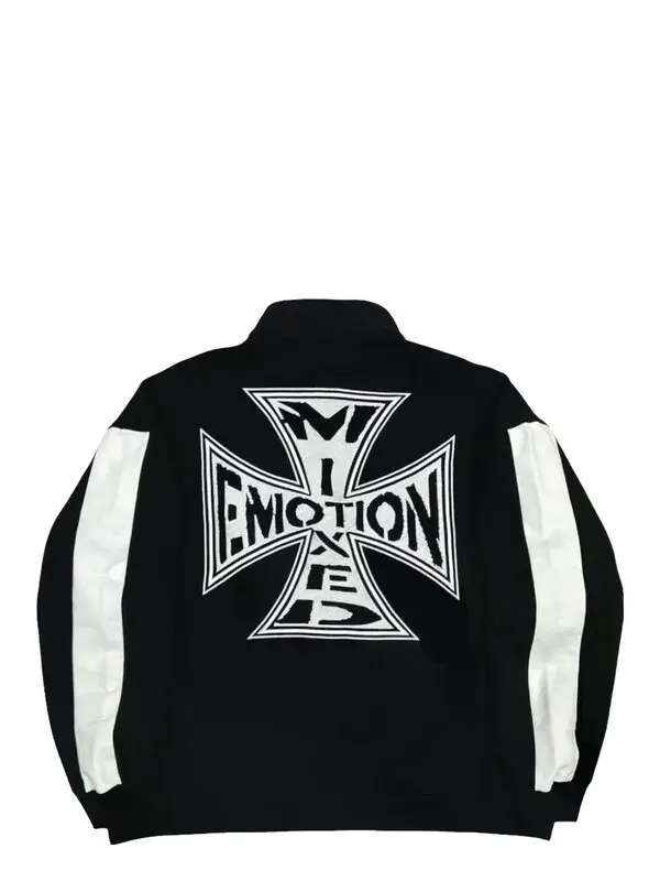 Mixed Emotion Logo-print Panelled Sweater - Black