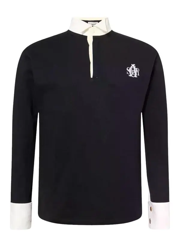 OSCAR OUYANG French-cuff Polo Shirt - Black