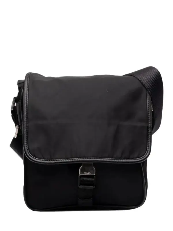 Prada 2000-2013 Tessuto Buckle Messenger Bag Crossbody Bag - Black