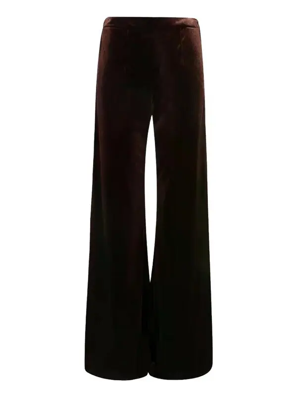 BLANCA VITA Velvet Palazzo Pants - Brown