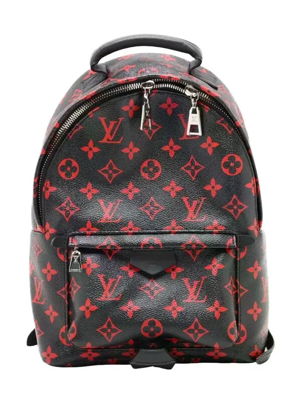 LOUIS VUITTON 2017 Limited Edition Monogram Infrarouge Mini Palm Springs Backpack - Black