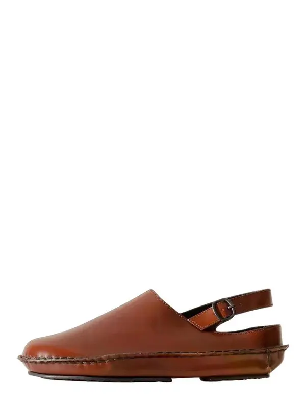 Hereu Cargol Whipstitch-detail Slingback Clogs - Brown