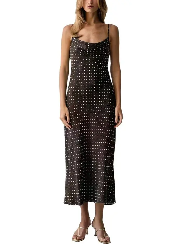 Guess Satin Midi Dress - Black