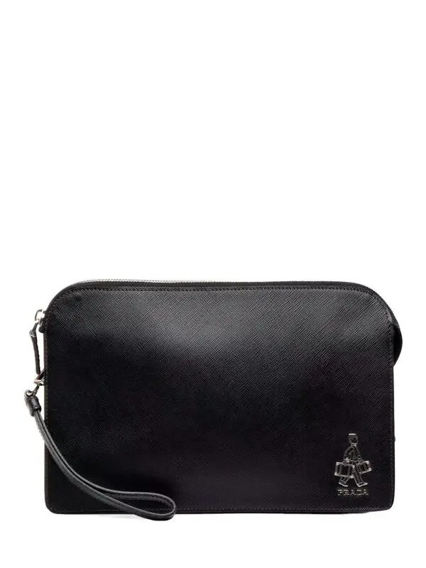 Prada 2010-2026 Saffiano Bellboy Clutch Bag - Black
