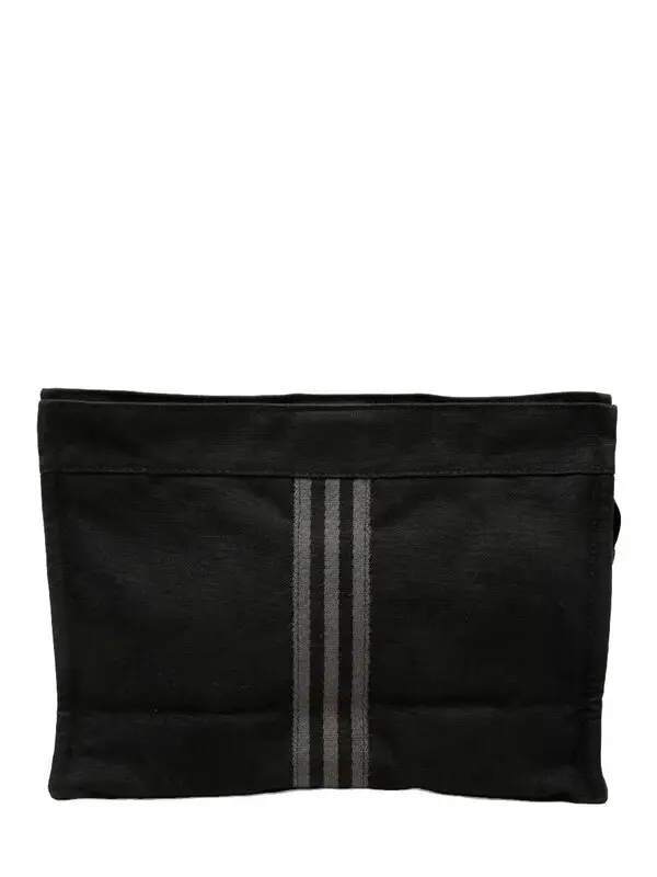 Hermès 1990-2010 Canvas Fourre Tout Clutch Bag - Black