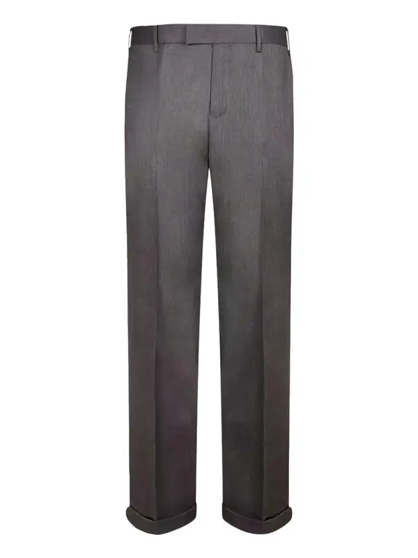 PT TORINO Pressed-crease Turn-up Tailored Trousers - Grey