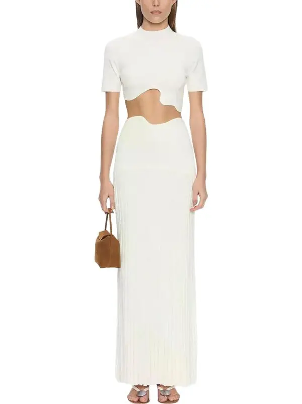 Christopher Esber Maparadita Pleated Maxi Skirt - White