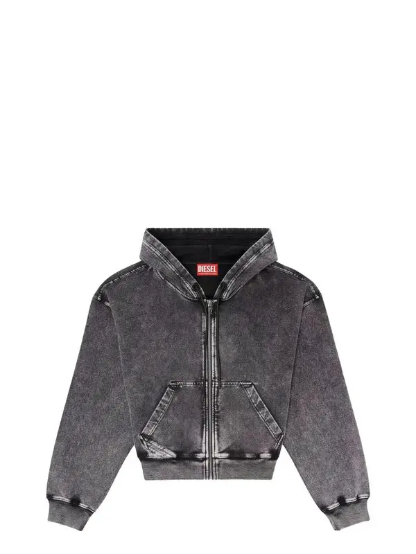 DIESEL® Hoodie With Denim Effect - Grey