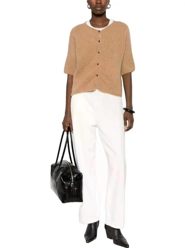Liviana Conti Short-sleeve Cardigan - Neutrals
